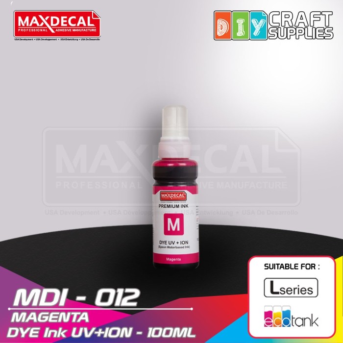 RSTICKER - Tinta Epson 100ml Maxdecal DYE Ink UV ION Lseries Ecotank ...